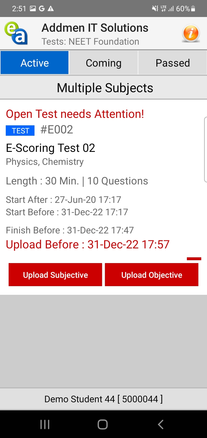 Subjective Subjective in Online Exams