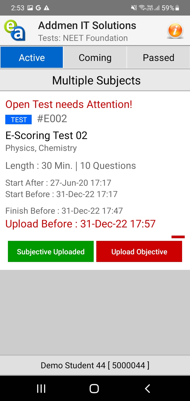 Subjective Subjective in Online Exams